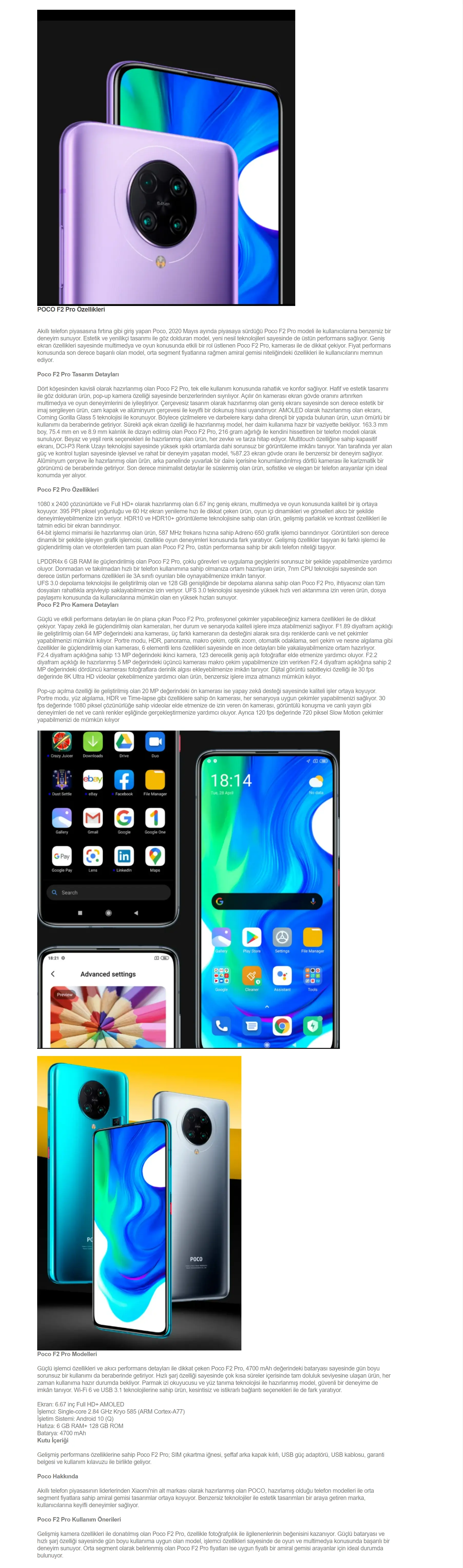 Yenilenmiş Poco F2 PRO 128 GB Fantom Beyazı - Getmobil